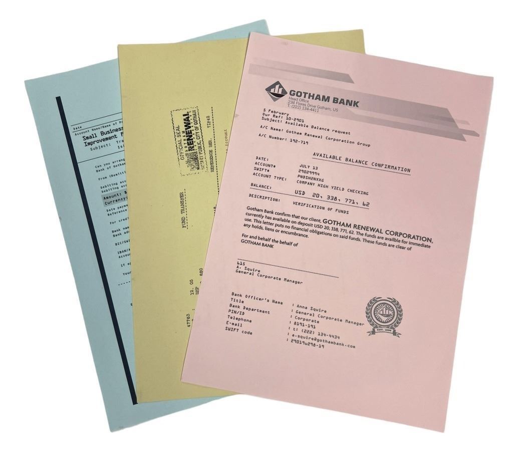 The Batman (2022) - 3 Pages of Gotham Renewal Corp Paperwork