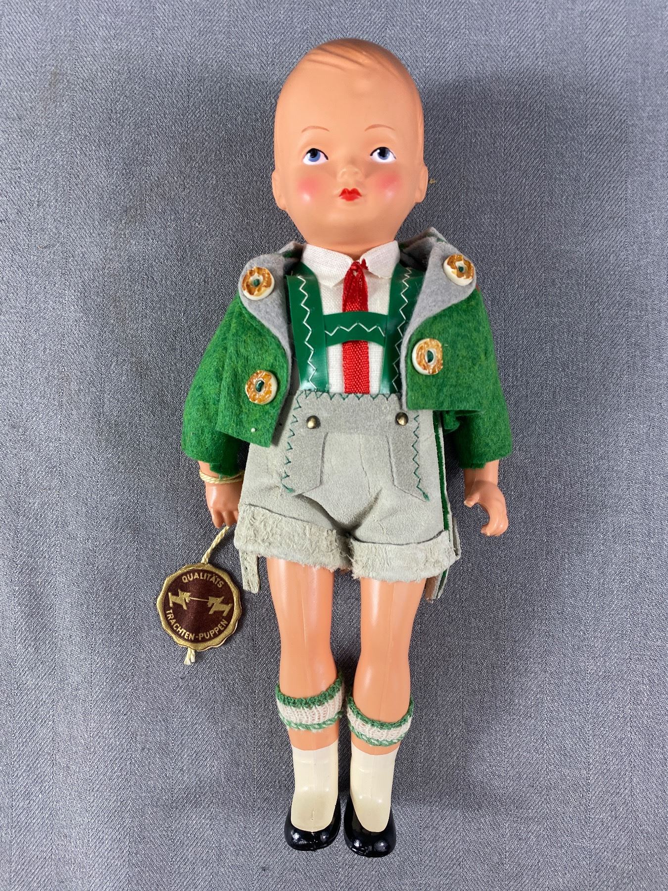 Vintage Trachten - Puppen Boy Doll, 9" Tall. Made In Western Germany