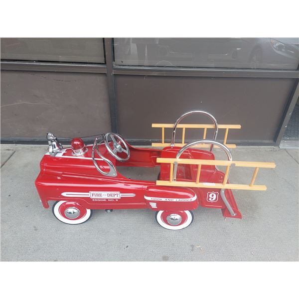 Beautiful Fire Truck Pedal Car, Engine no.9 with ladders approx 42" long