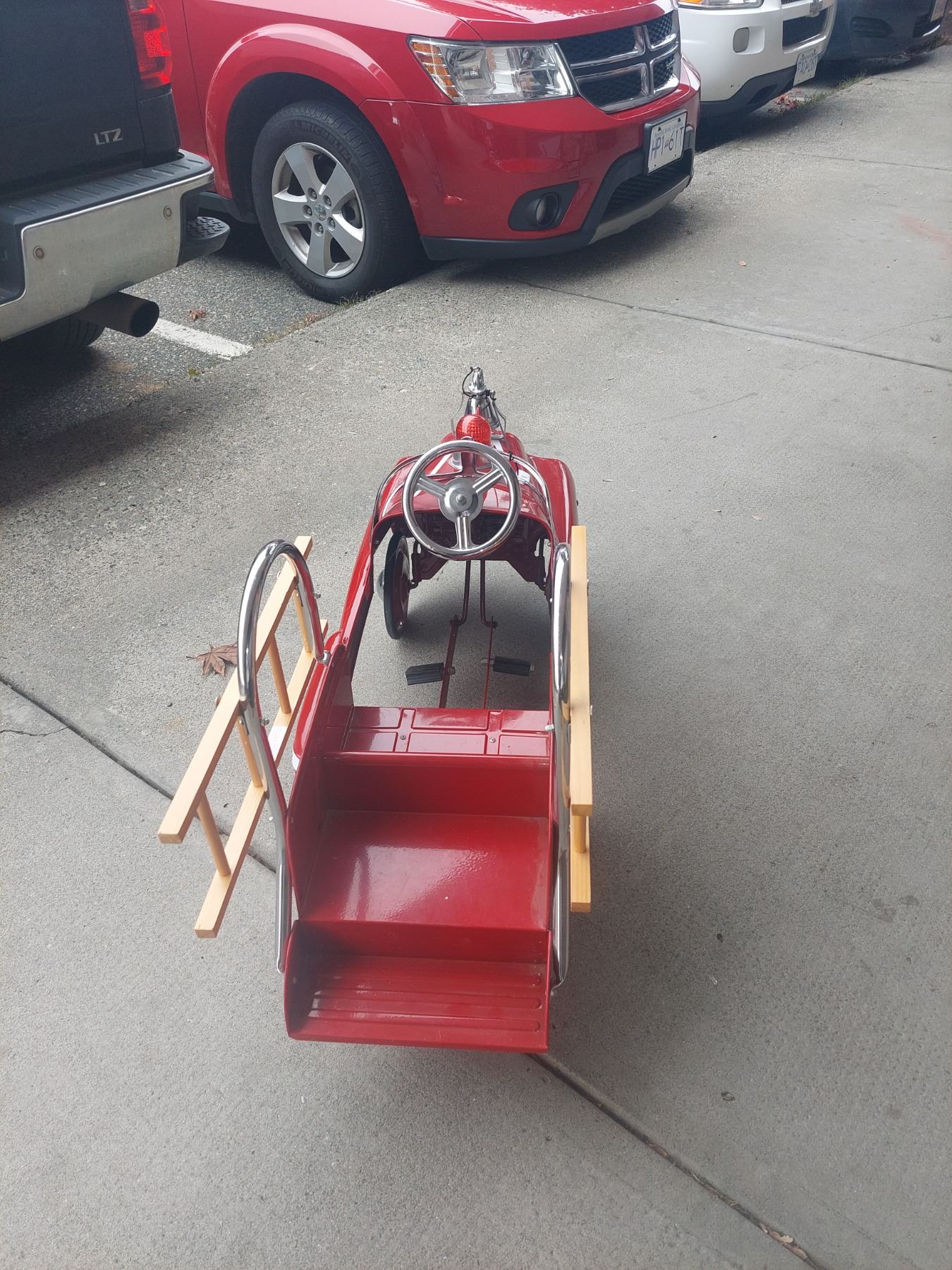 Beautiful Fire Truck Pedal Car, Engine no.9 with ladders approx 42" long