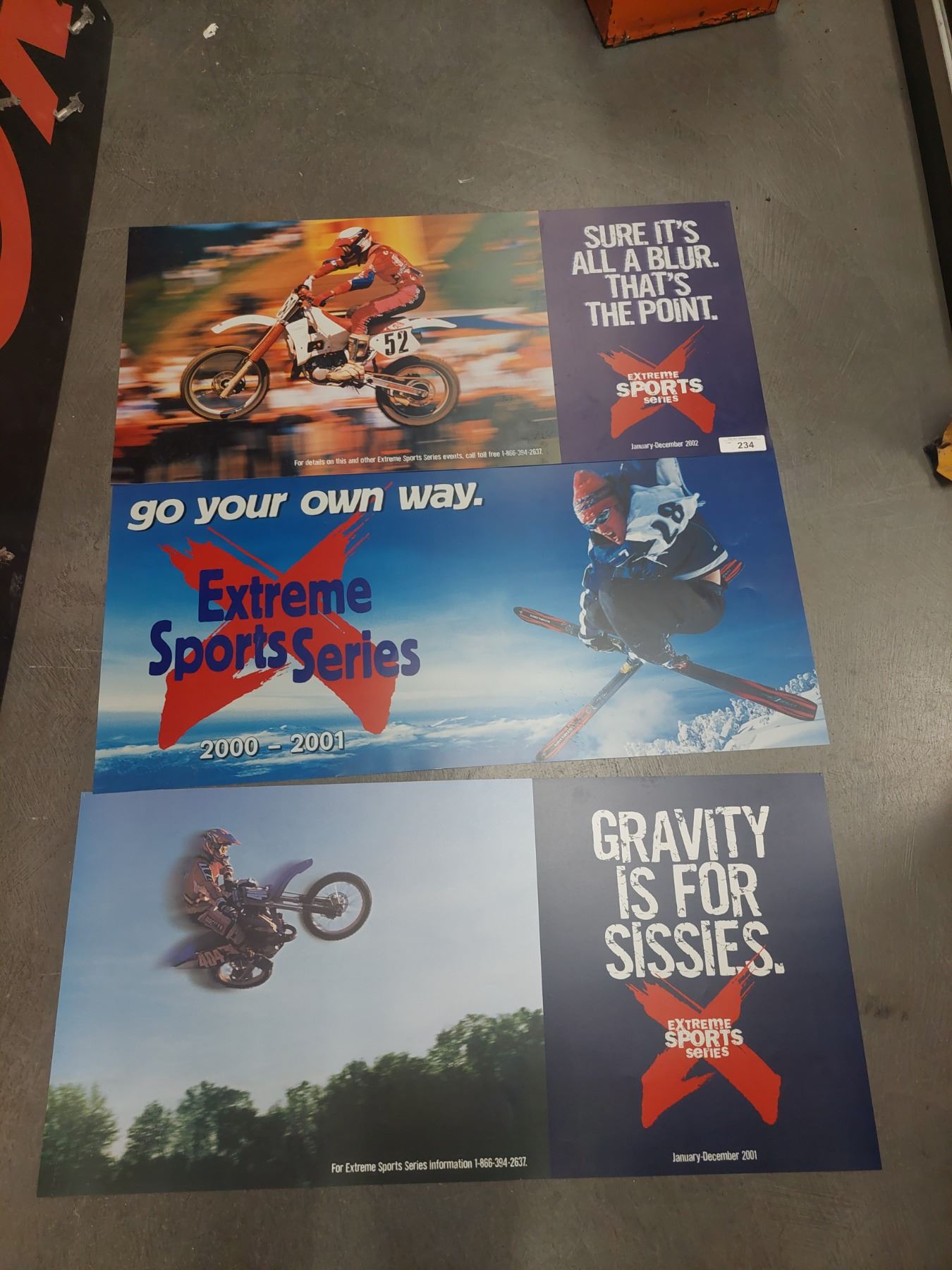 Vintage Extreme Sport Advertisment Signs Paper, 38'x18