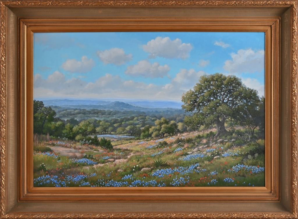 Sally Minter Original Bluebonnet Oil Painting