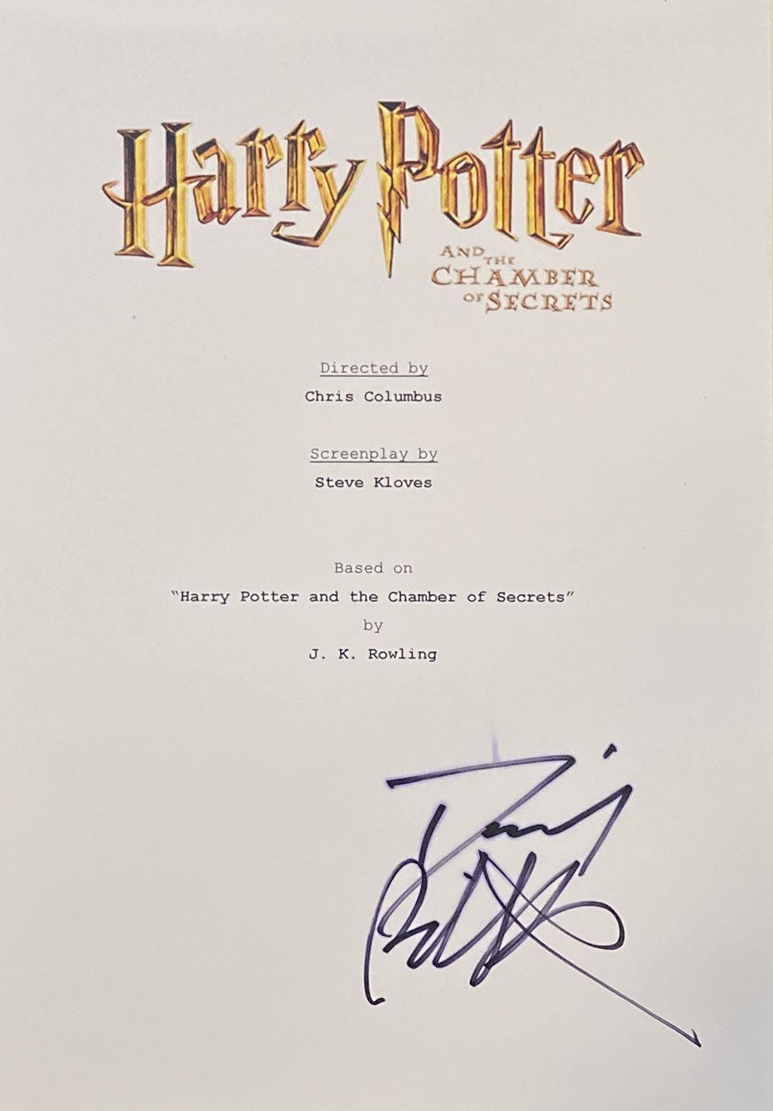 Harry Potter Daniel Radcliffe signed script cover photo