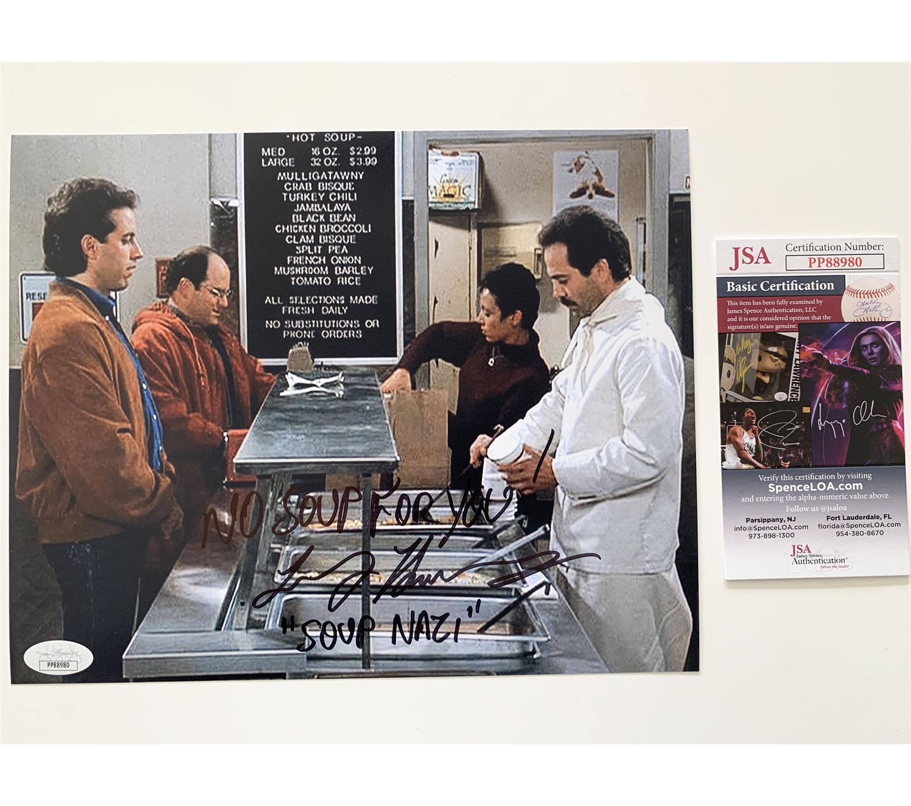 Seinfeld Soup Nazi Larry Thomas signed photo – JSA Authenticated
