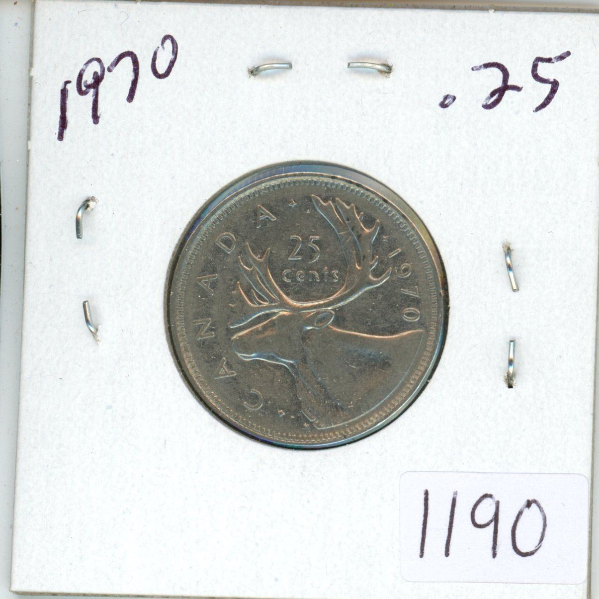 1970 Canadian 25 cent coin - Schmalz Auctions