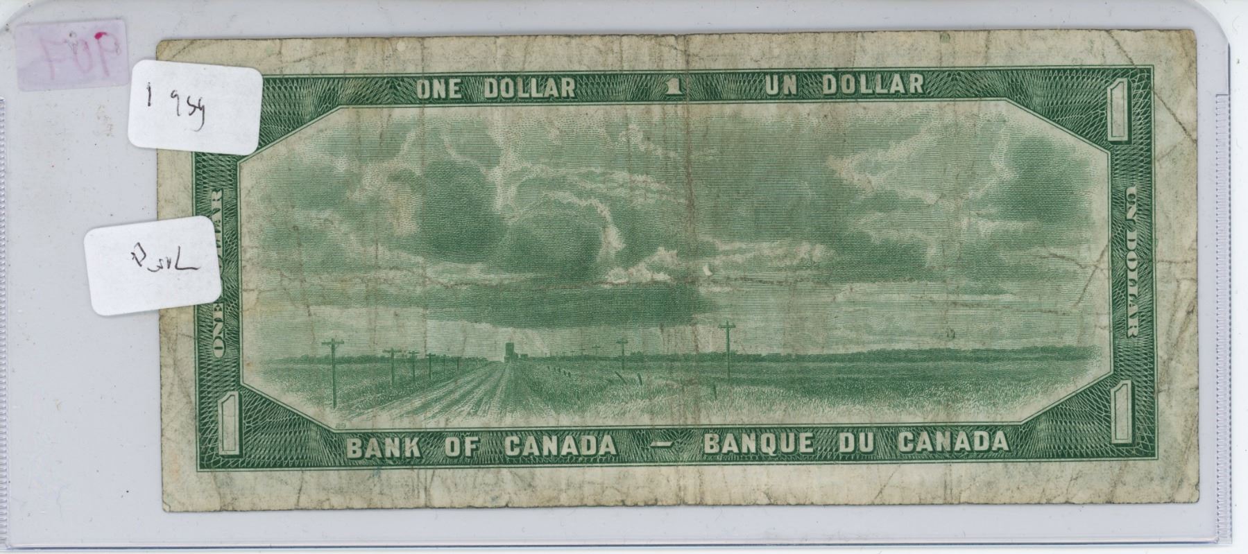 1954 Canadian "Devil's Face" 1 dollar bill - Beattie/Coyne - O/A ...