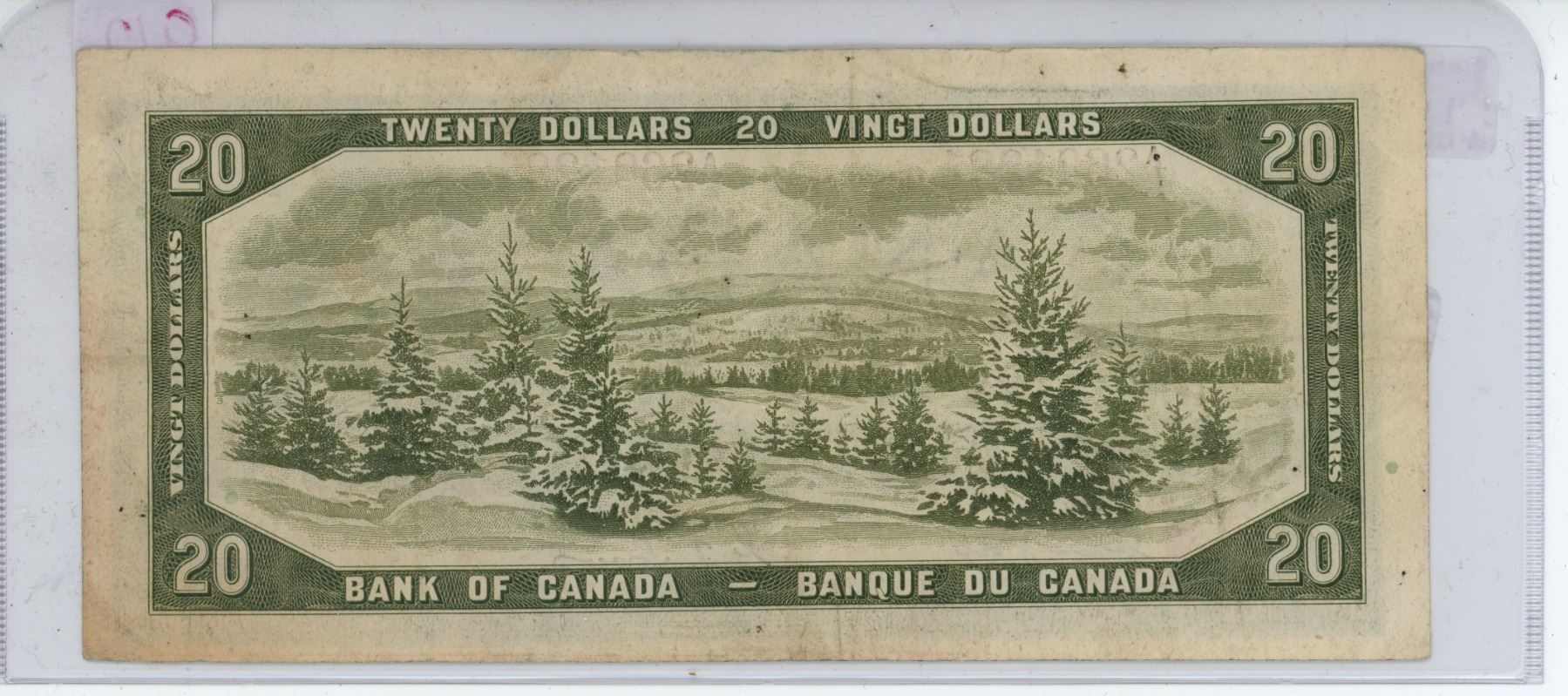 1954 Canadian "Devil's Face" 20 dollar bill - Coyne/Towers - A/E 2601281