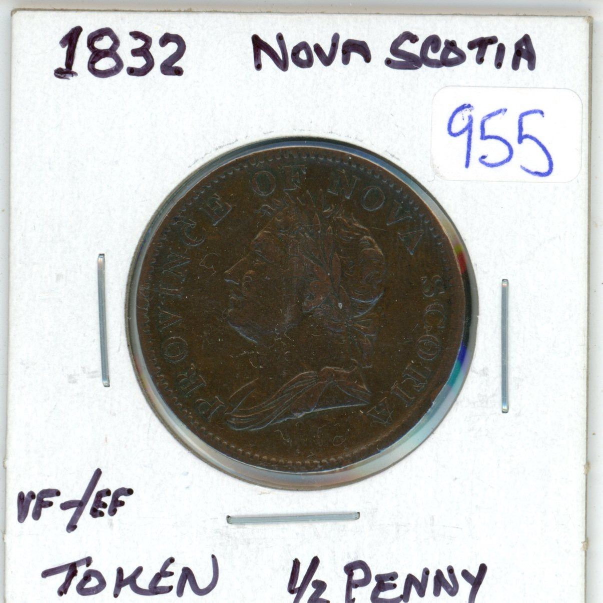 1832 Nova Scotia 1/2 Penny token - Schmalz Auctions