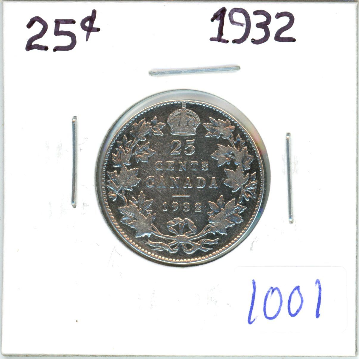 1932 Canadian 25 cent silver coin - Schmalz Auctions