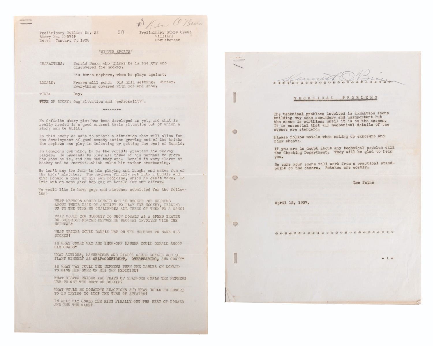 A "Winter Champ" Outline & Technical Problems Pages.