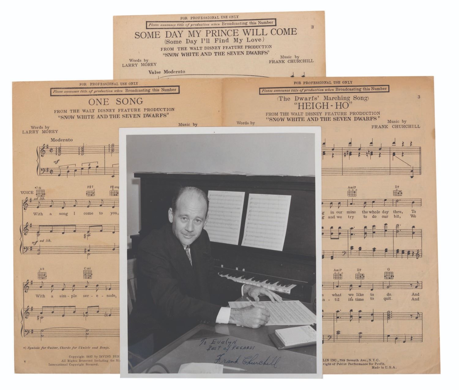 A Rare Frank Churchill Signed Photo.