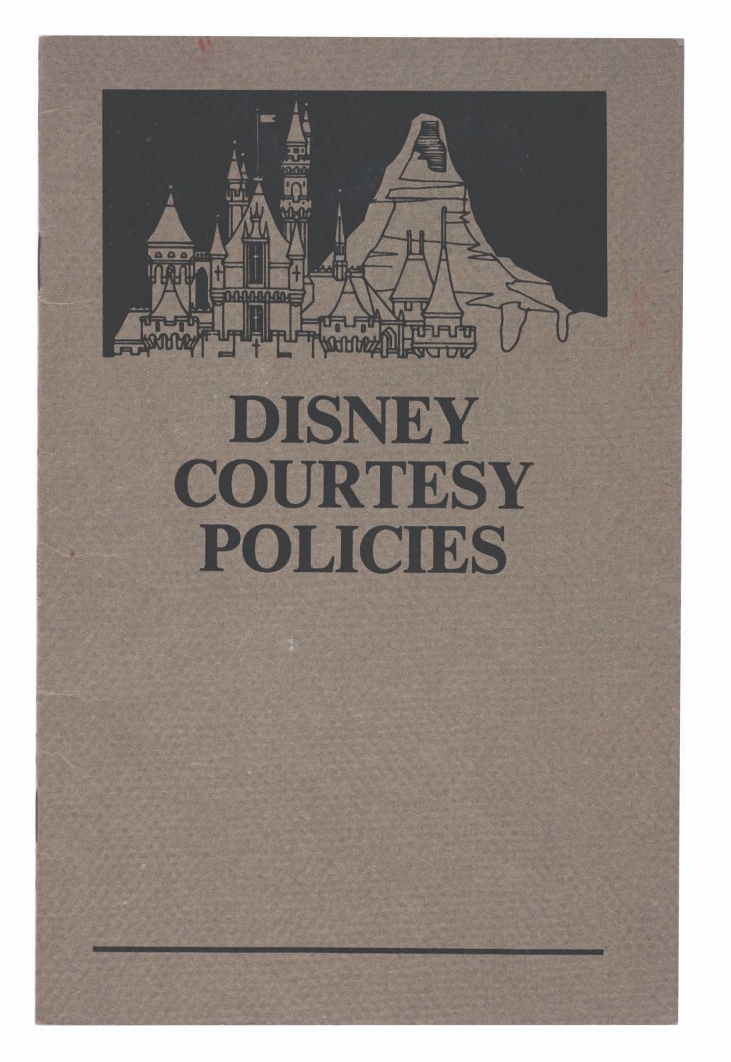 A Disneyland Courtesy Policies Booklet.
