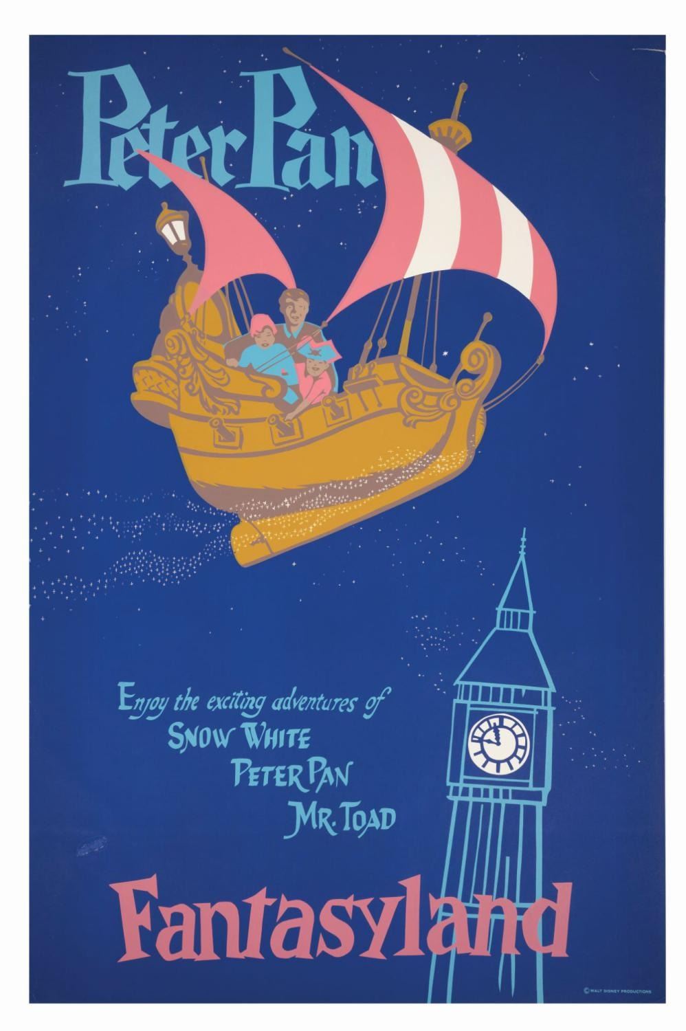An Original Peter Pan's Flight Attraction Poster.