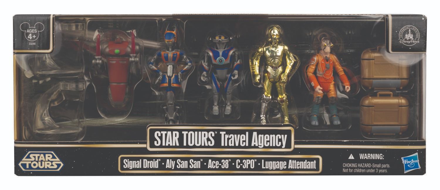A Star Tours Travel Agency Action Figure Set.