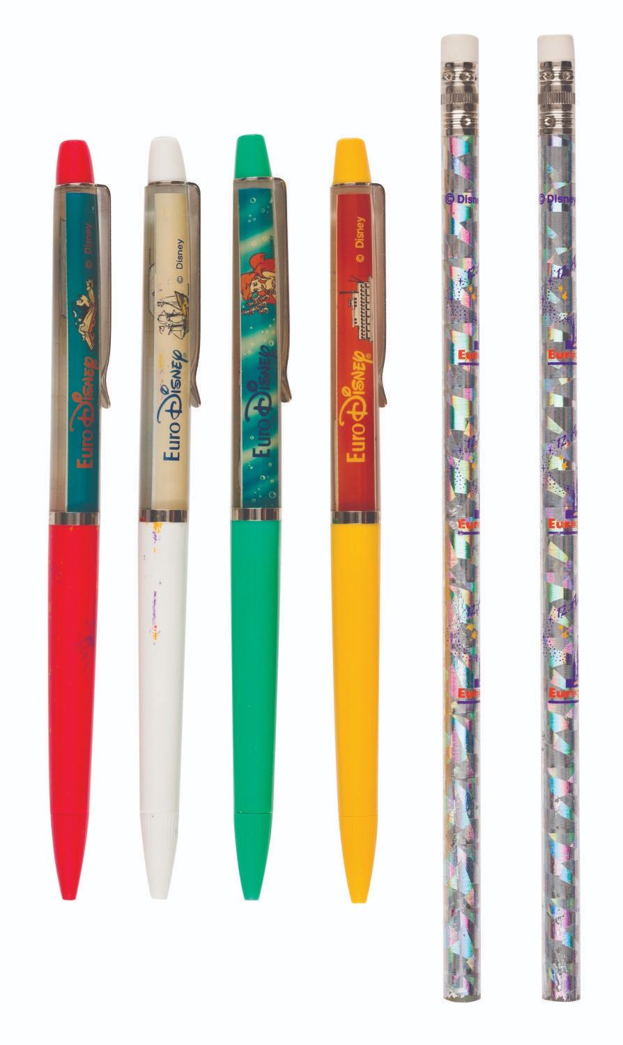 A Collection of Euro Disneyland Pens and Pencils.