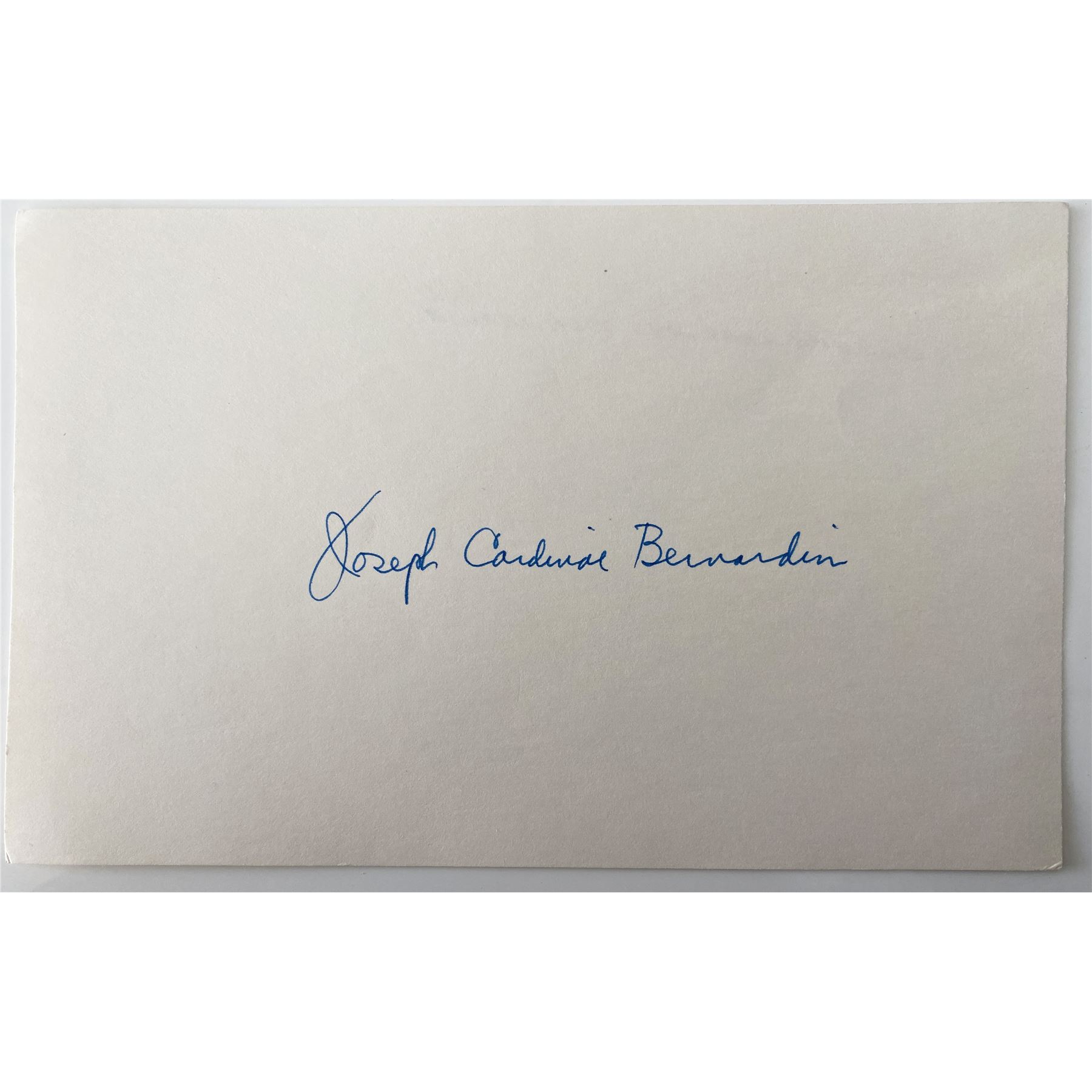 Cardinal Joseph Bernardin original signature