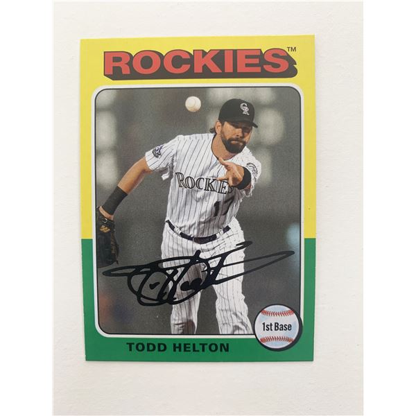 Todd Helton Rockies signed baseball trading card