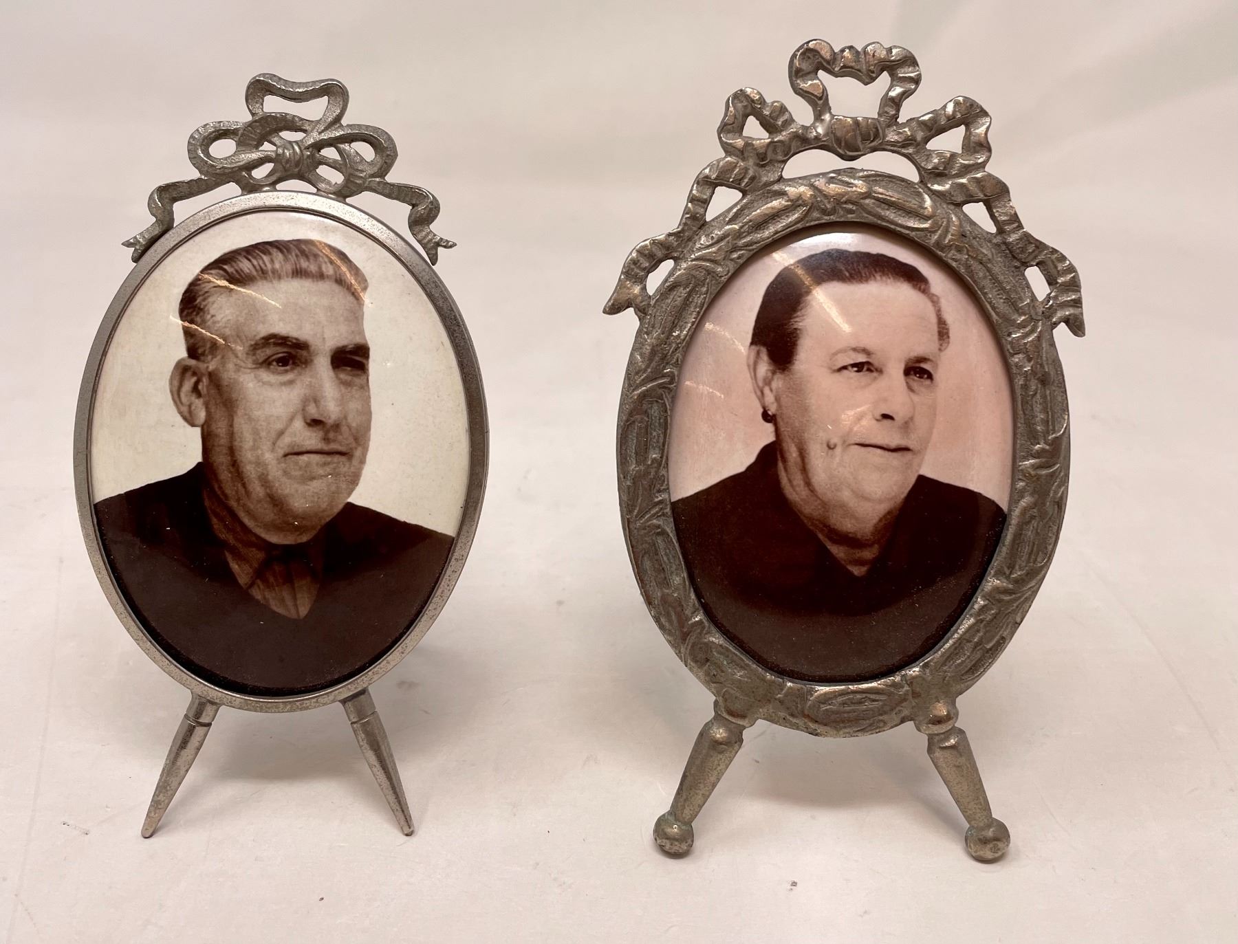 Porcelain Pictures in Metal Frames 3"H