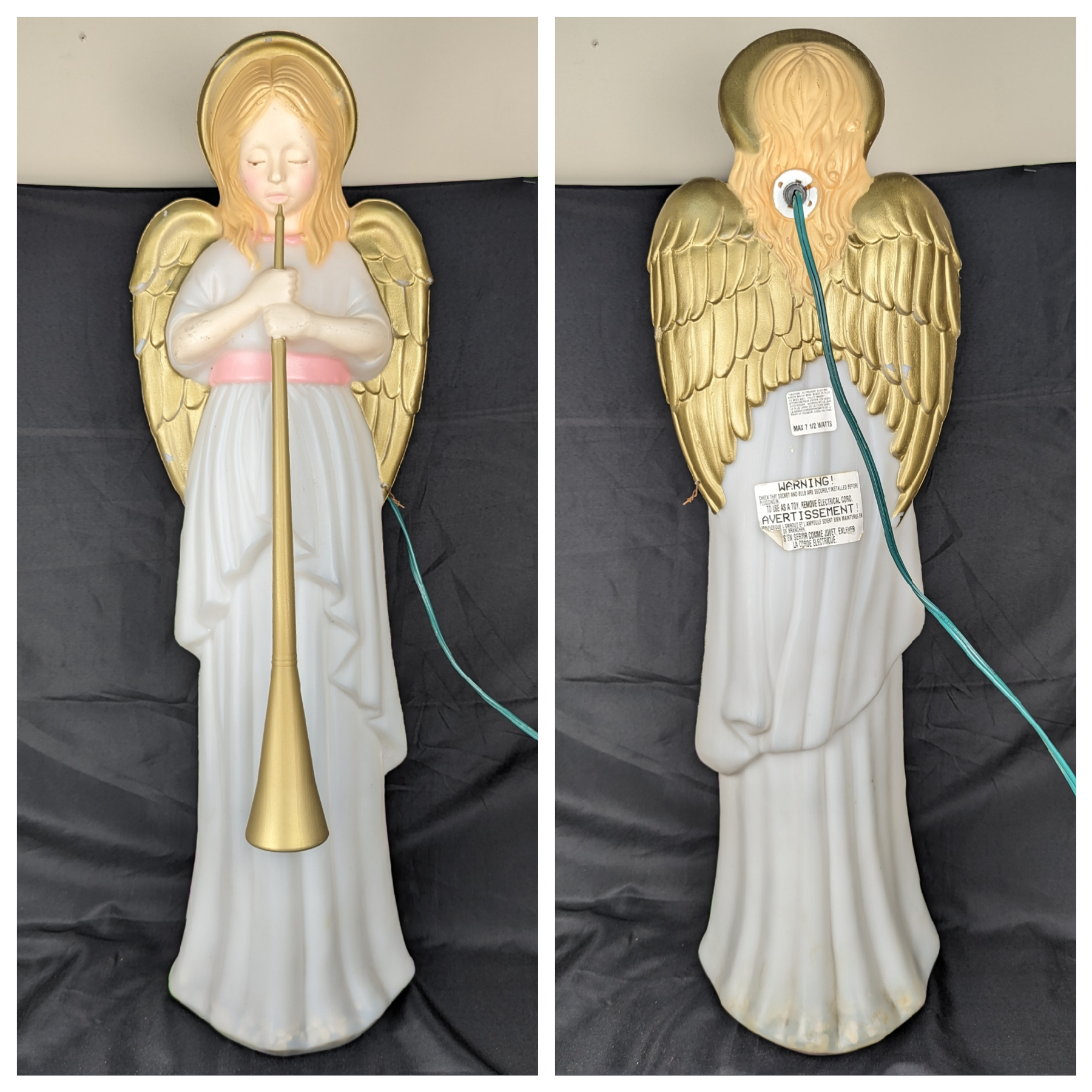 Vintage Angel Blow Mold Light Up Christmas Décor 34" Tall