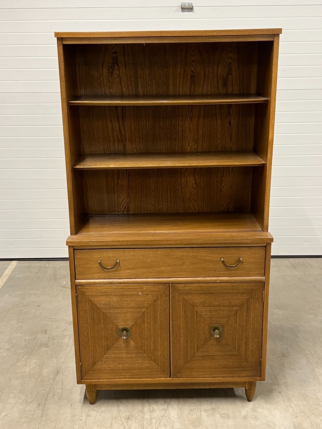 Mid Century Walnut Hutch / Display Cabinet - Knechtel Quality (one ...