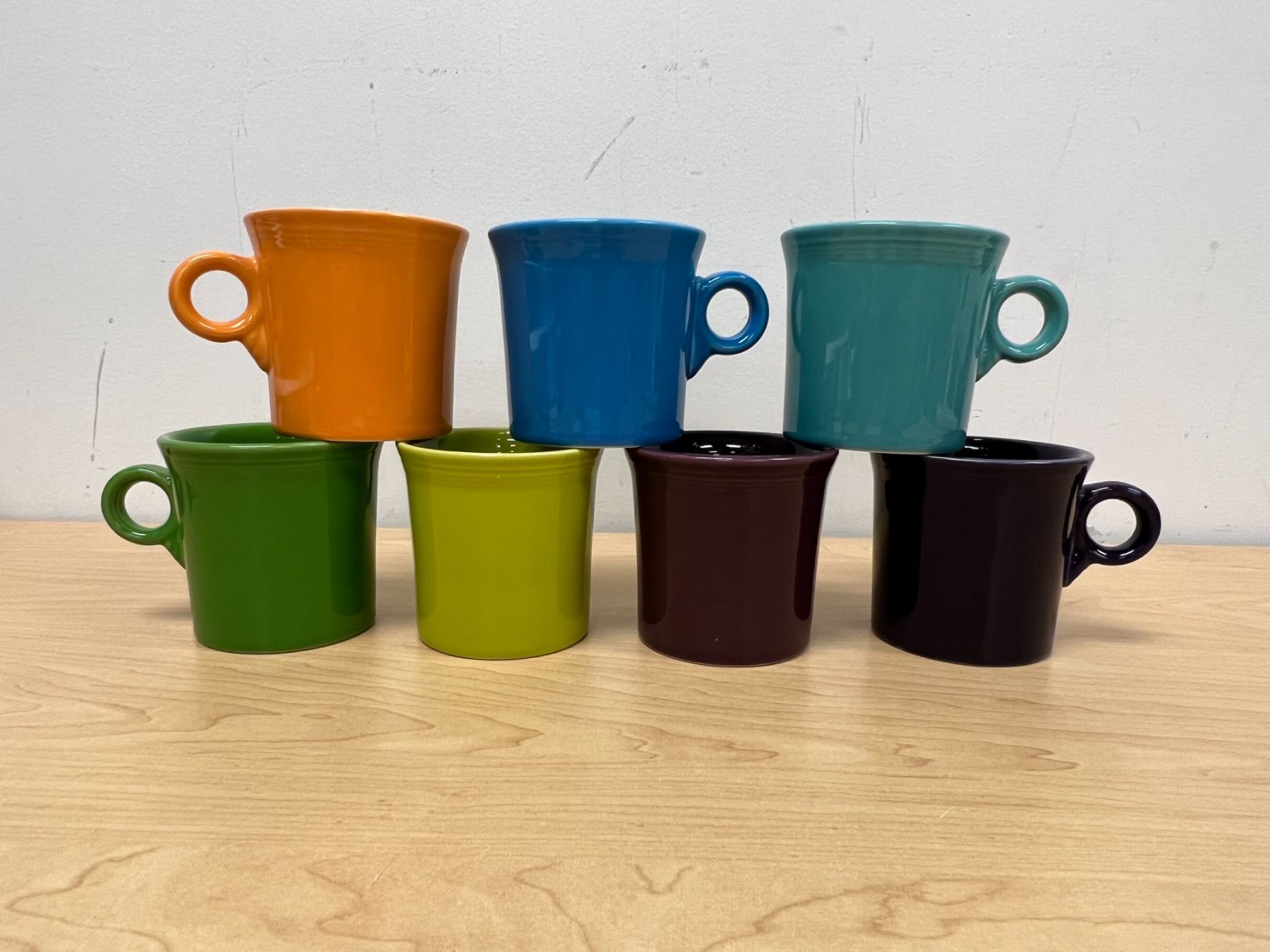 7 HLC Fiesta Ware USA Coffee Mugs - All different colors