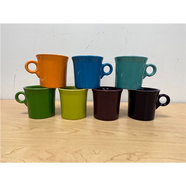 7 HLC Fiesta Ware USA Coffee Mugs - All different colors
