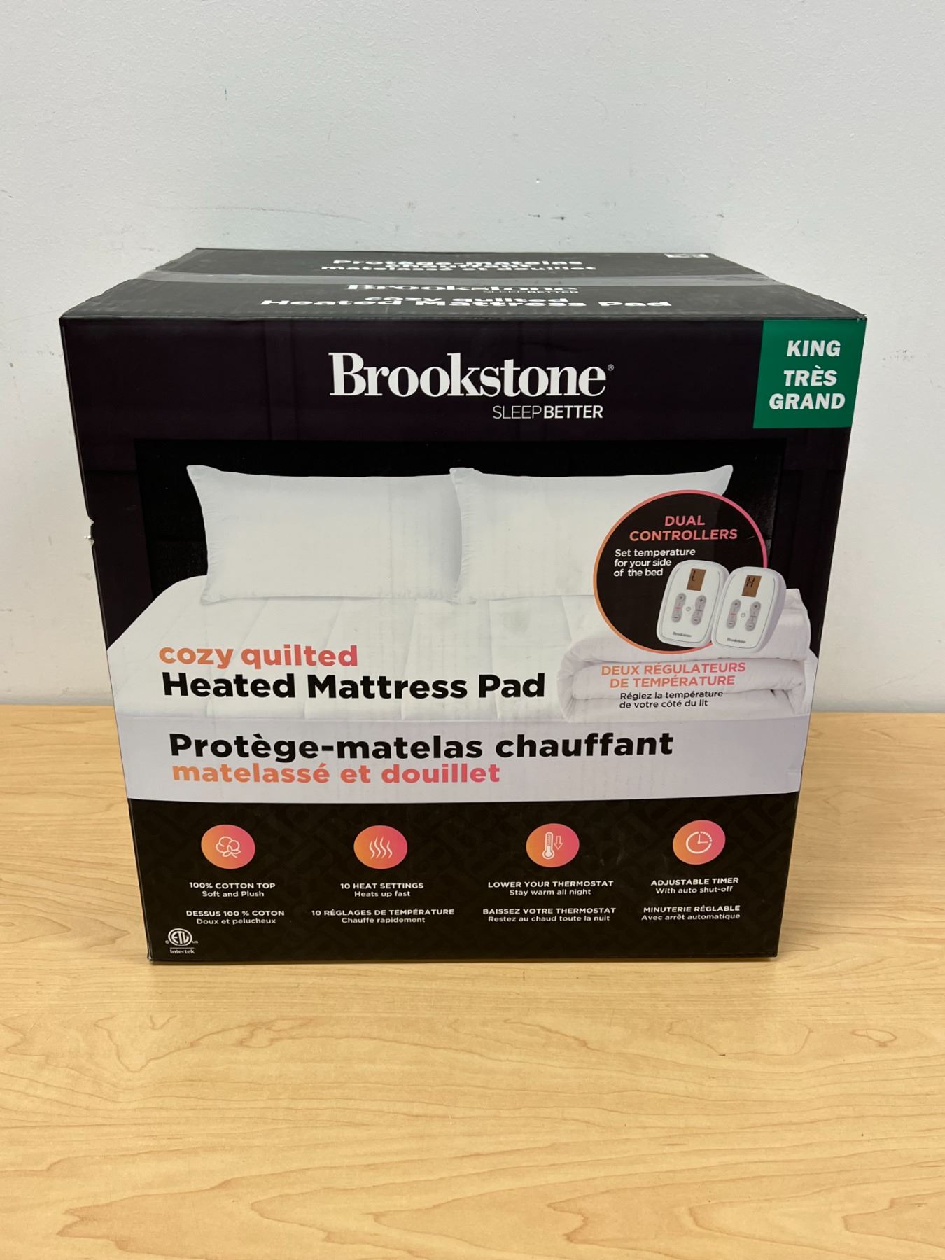 Brookstone Cozy Quilted Heated Mattress Pad - see all photos for details