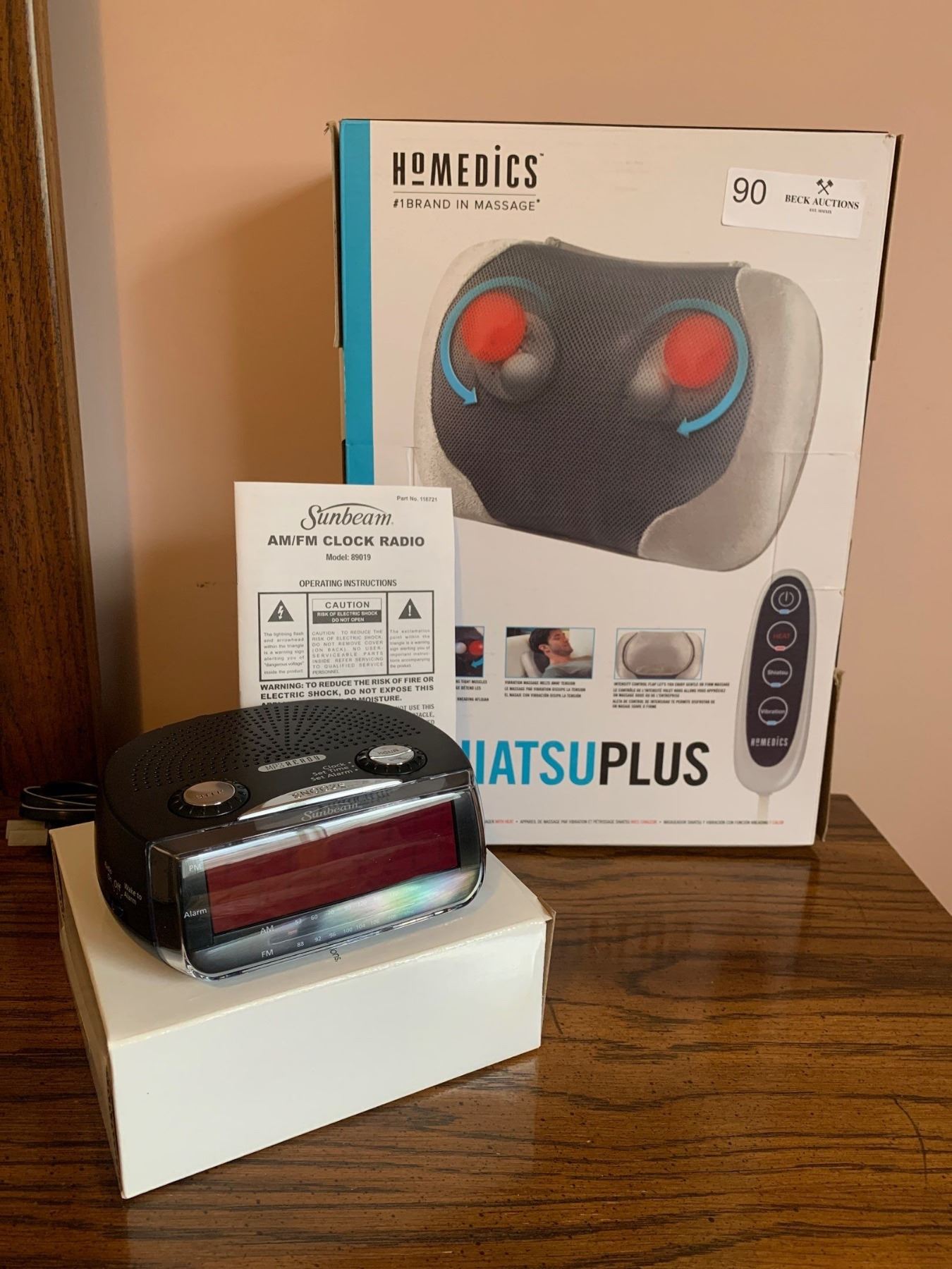 Homedics Shiatsu Massage Tool And Sunbeam Alarm Clock Radio Beck Auctions Inc