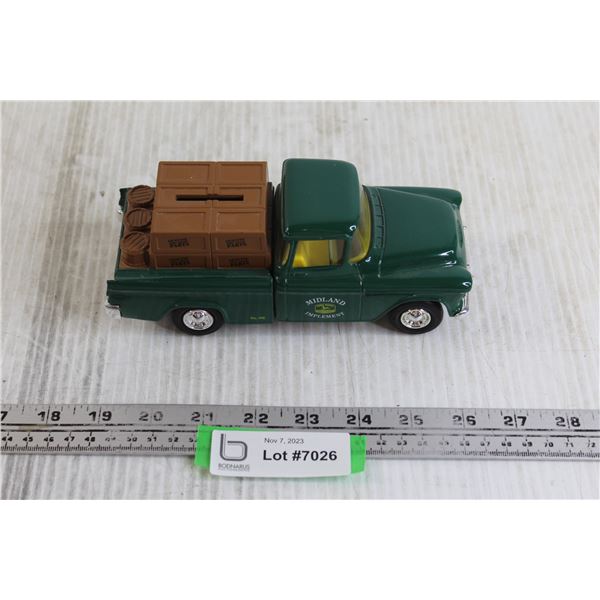 John Deere Midland Implement Truck Coin Bank - Bodnarus Auctioneering John Deere Midland Implement Truck Coin Bank - Bodnarus Auctioneering