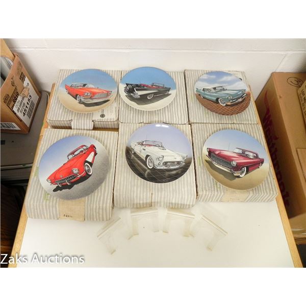 LOT OF 6 1950S ICONIC CAR COLLECTIBLE PLATES "DREAM MACHINES"
