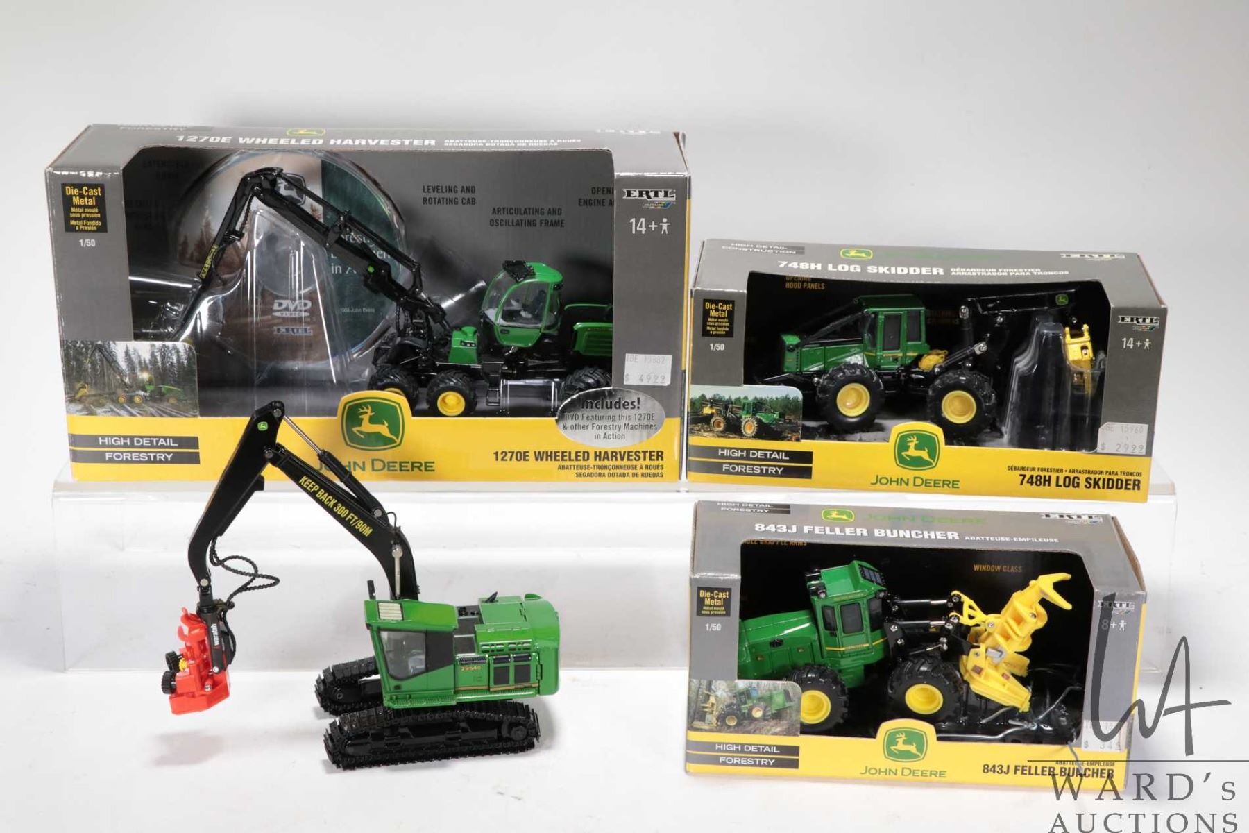 Four Ertl 1 50 Scale Diecast John Deere Toys Including 1270E Wheeled four-ertl-1-50-scale-diecast-john-deere-toys-including-1270e-wheeled