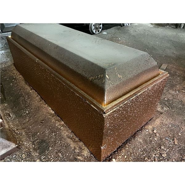 PAINTED CEMENT BURIAL VAULT x2
