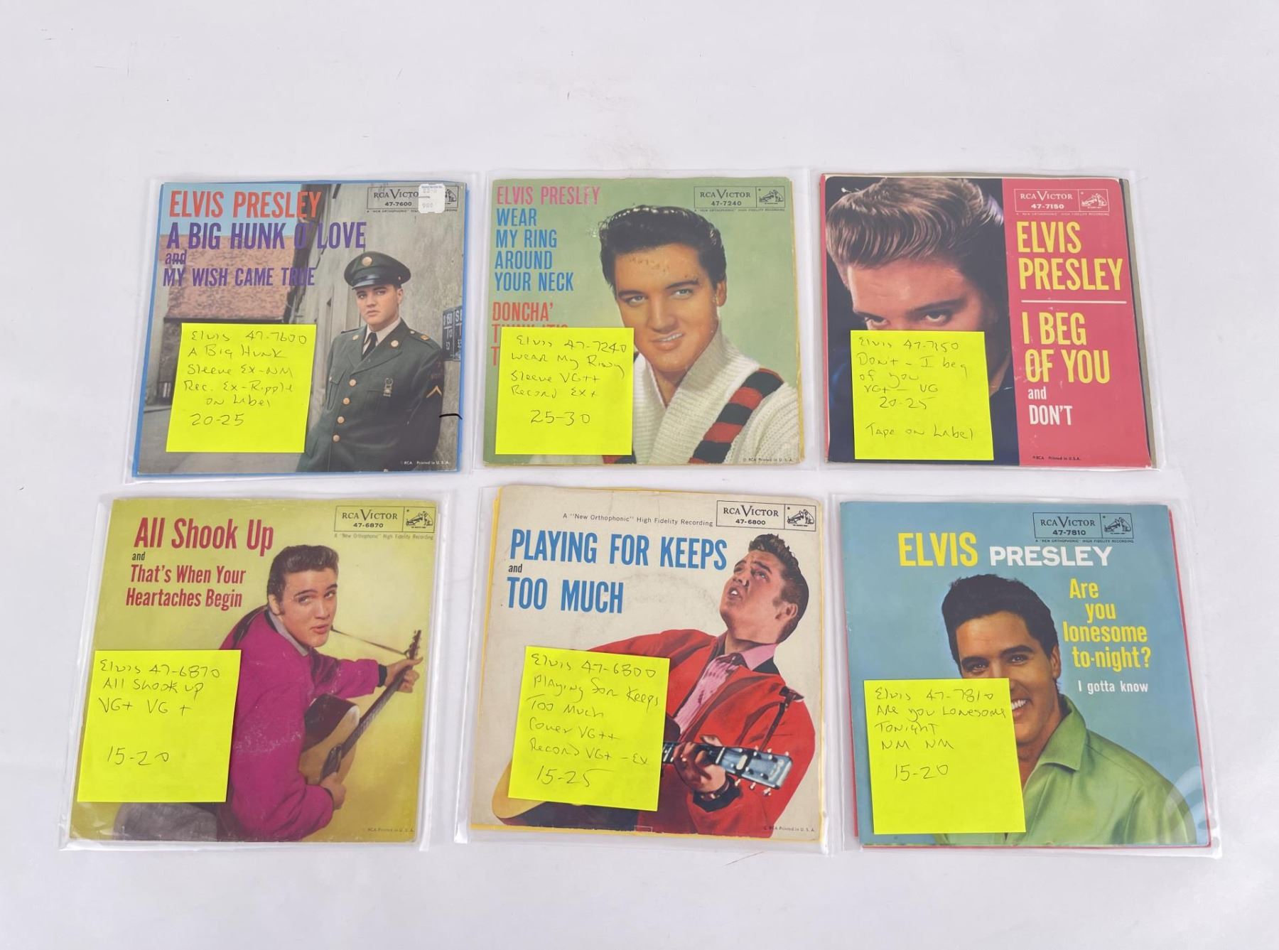 Assorted Elvis Presley 45 RPM Records