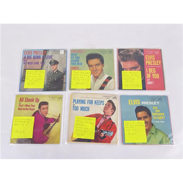 Assorted Elvis Presley 45 RPM Records