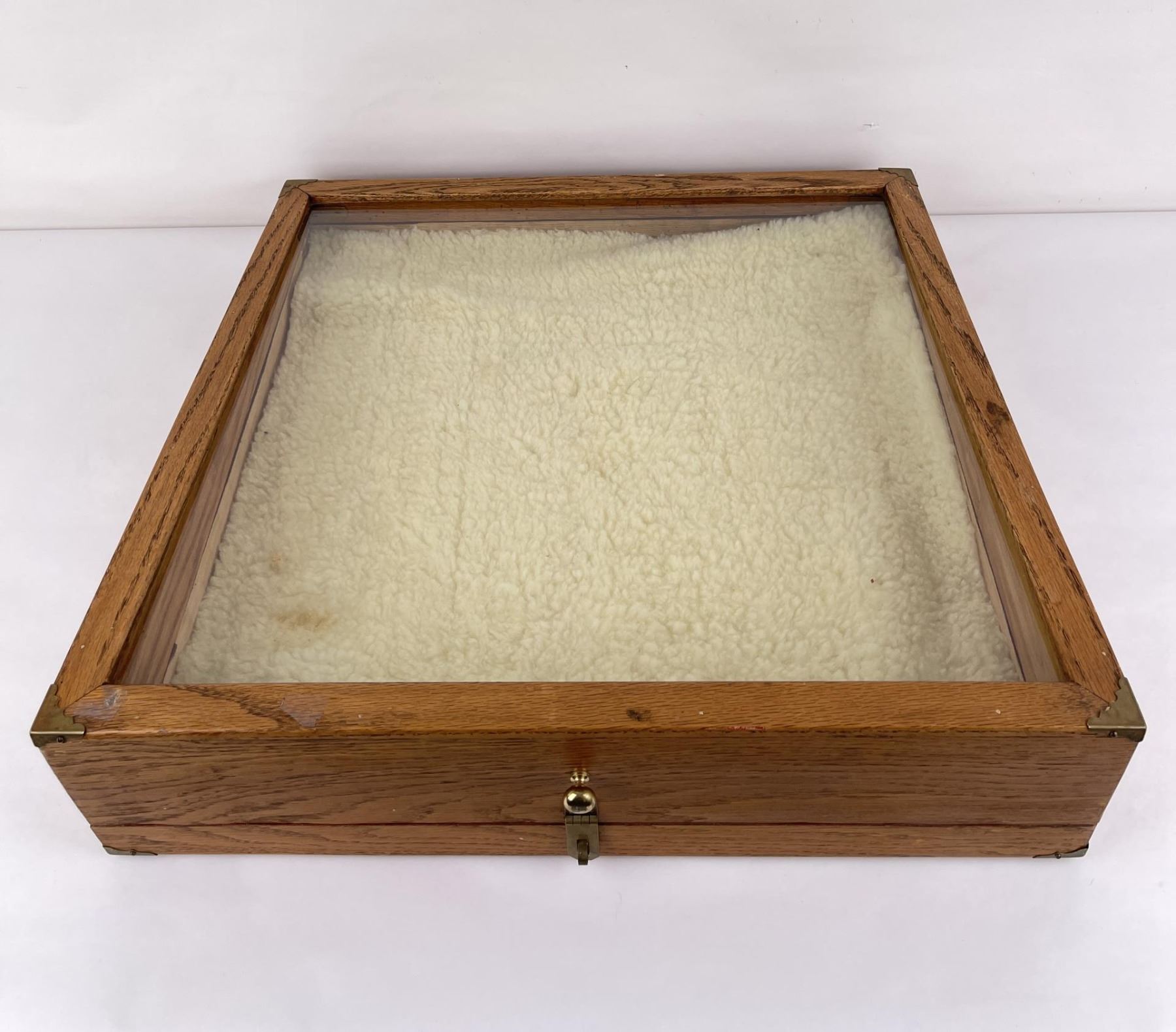 Oak & Glass Table Top Slanted Display Case