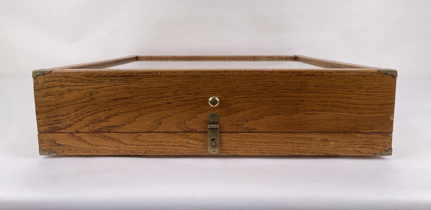 Oak & Glass Table Top Slanted Display Case