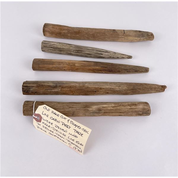 Antique Oak Log Cabin Pegs