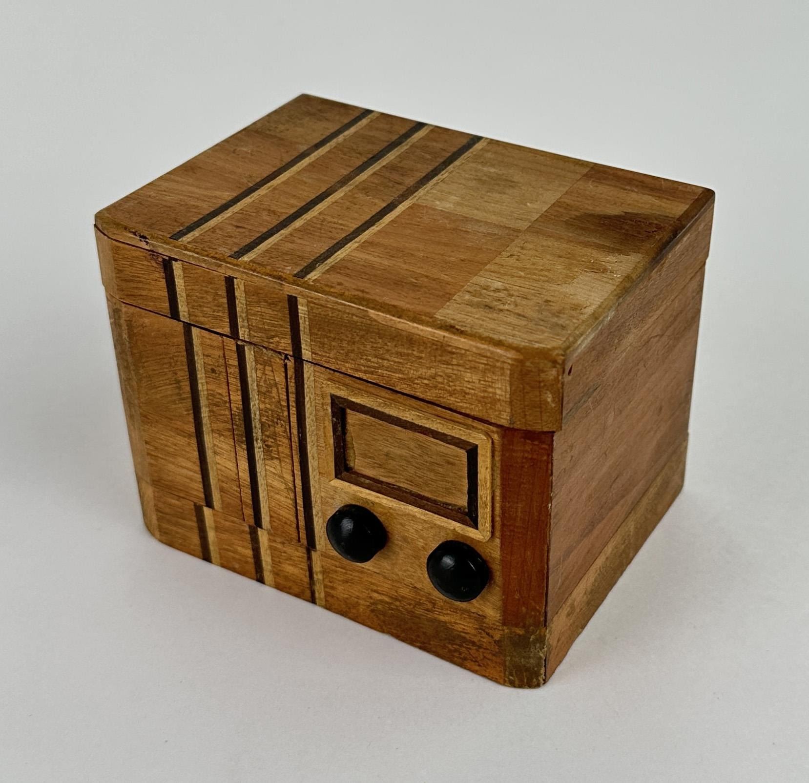 Folk Art Radio Shape Puzzle Box