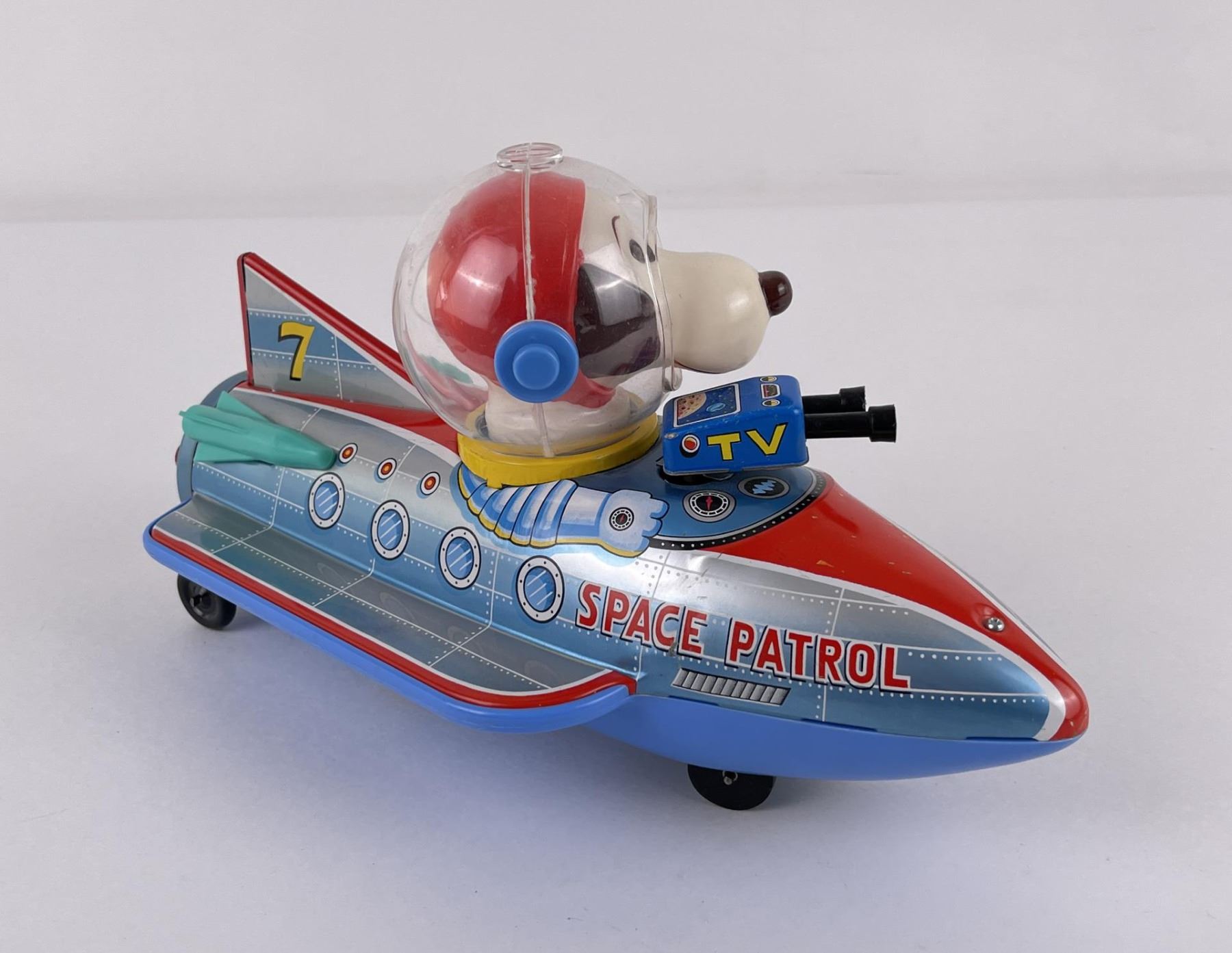 Modern Toys Snoopy Space Patrol Tin Toy Rocket
