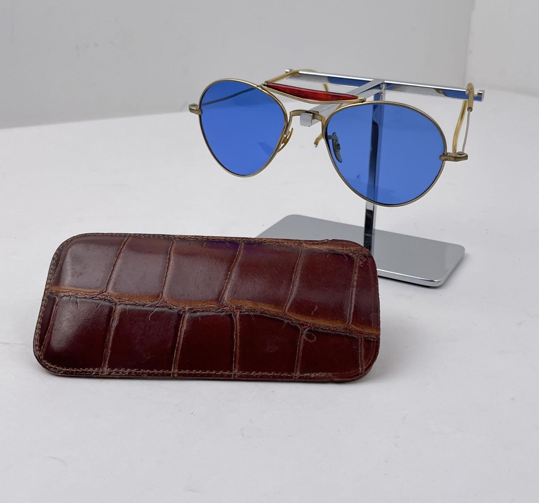 Vintage Blue Aviator Sunglasses