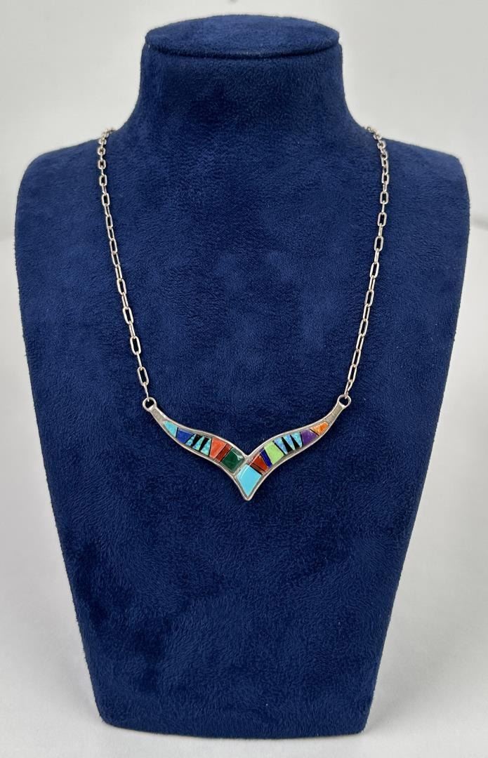 Calvin Begay Navajo Sterling Silver Necklace