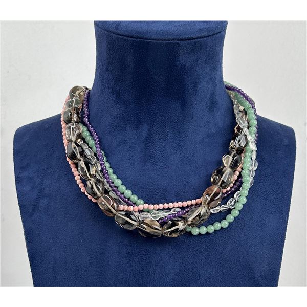 Native American Mixed Bead Multi Strand Necklace