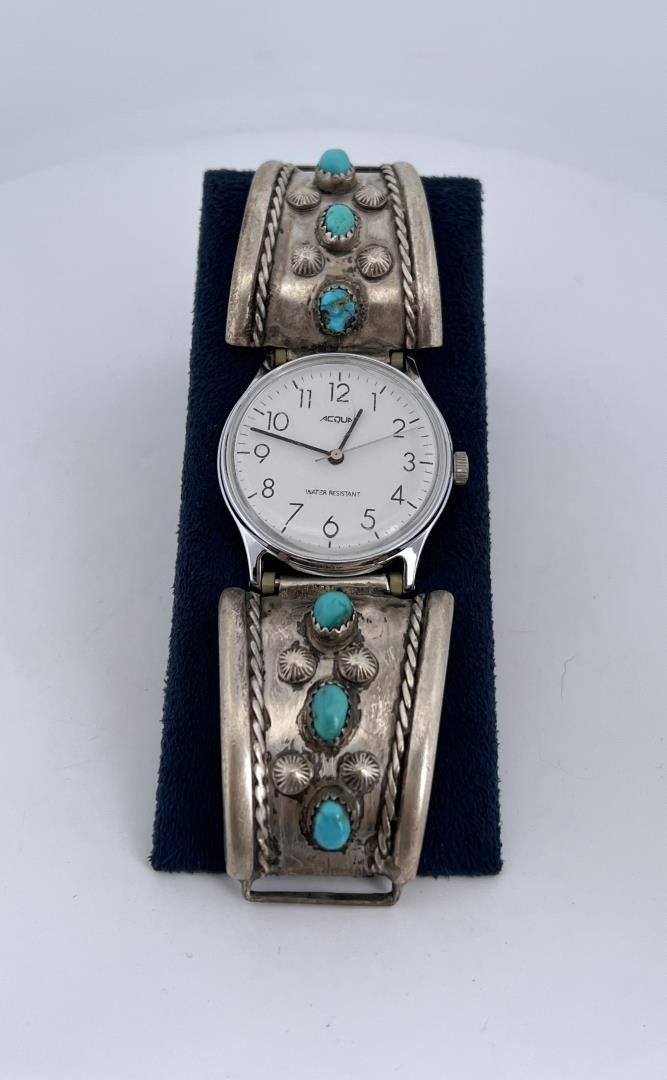 Navajo Sterling Silver Turquoise Watch Tips