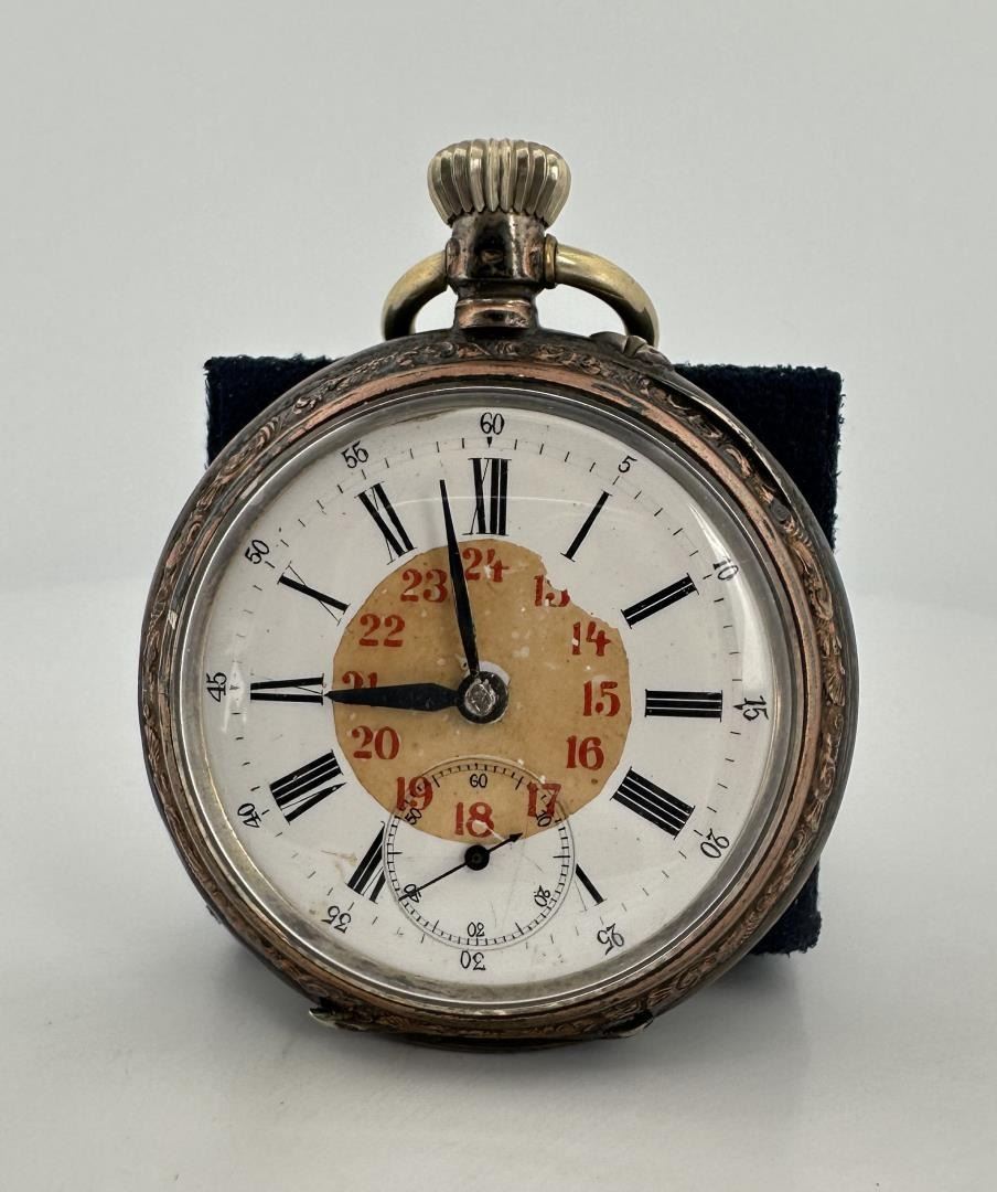 Antique French Coin Silver Pocket Watch