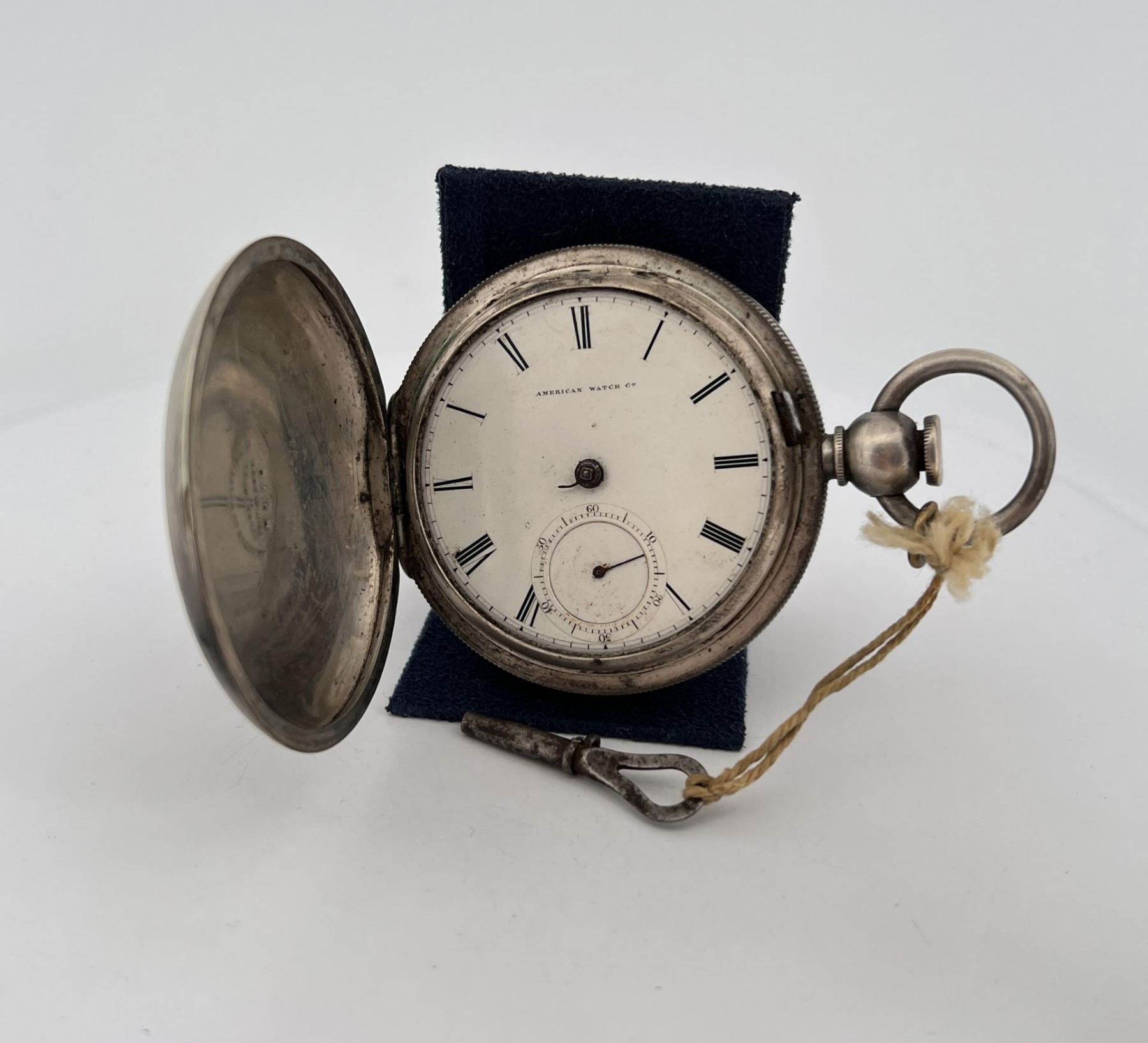 American Watch Co. Key Wind Pocket Watch and Key