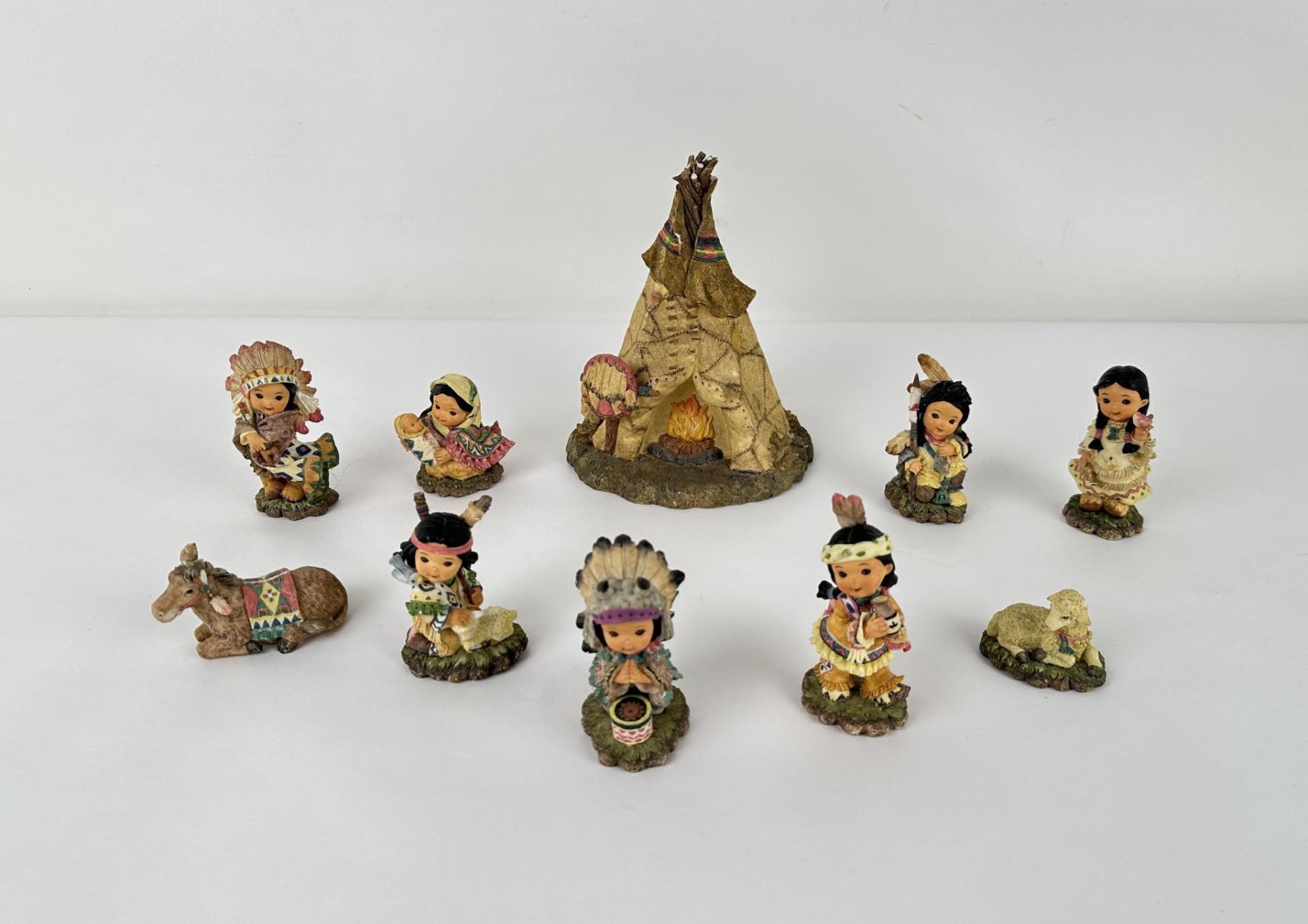 Resin Native American Nativity Set