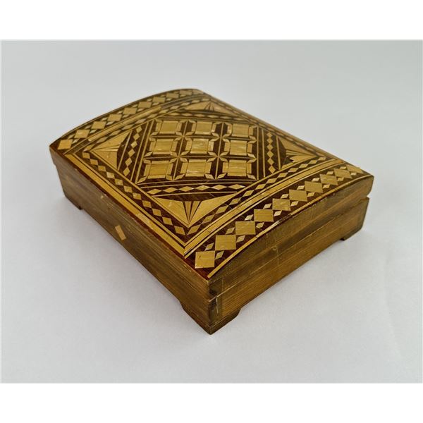 Folk Art Inlaid Wood Box