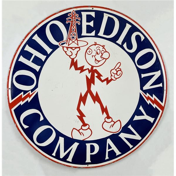 Ohio Edison Company Porcelain Sign Reddy Kilowatt