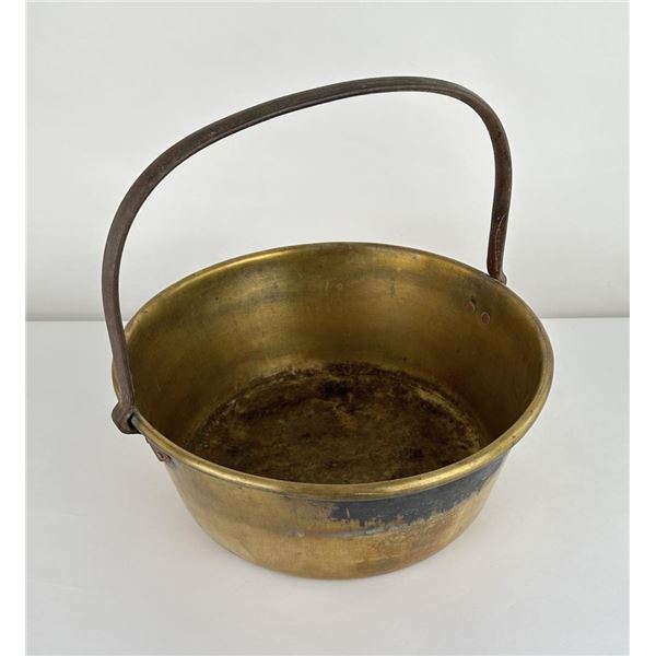 Antique Fur Trade Era Brass Kettle Pot