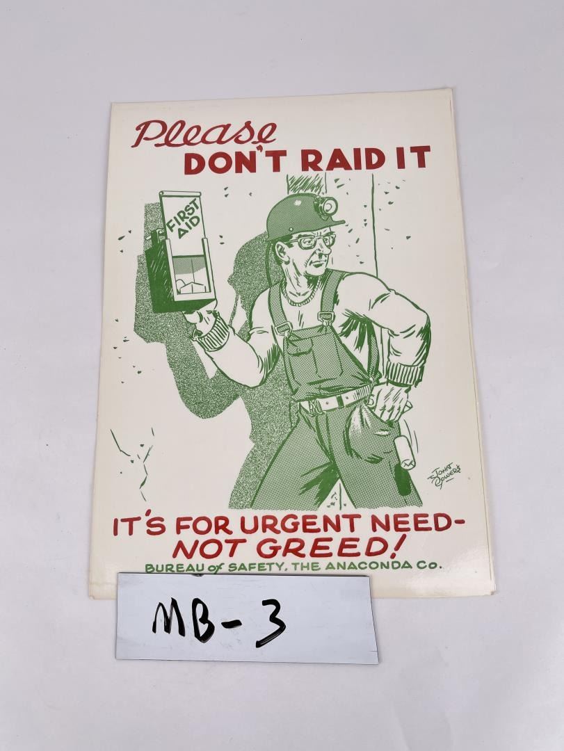 Anaconda Copper Mining Company Safety Poster